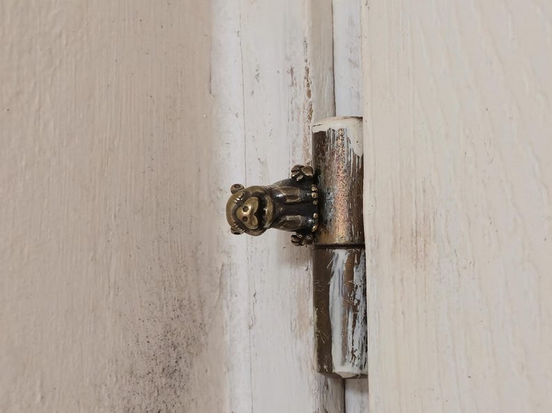 Brass Hippo Hinge Topper: Magnetic Moo Deng Style Door Decoration - Etsy