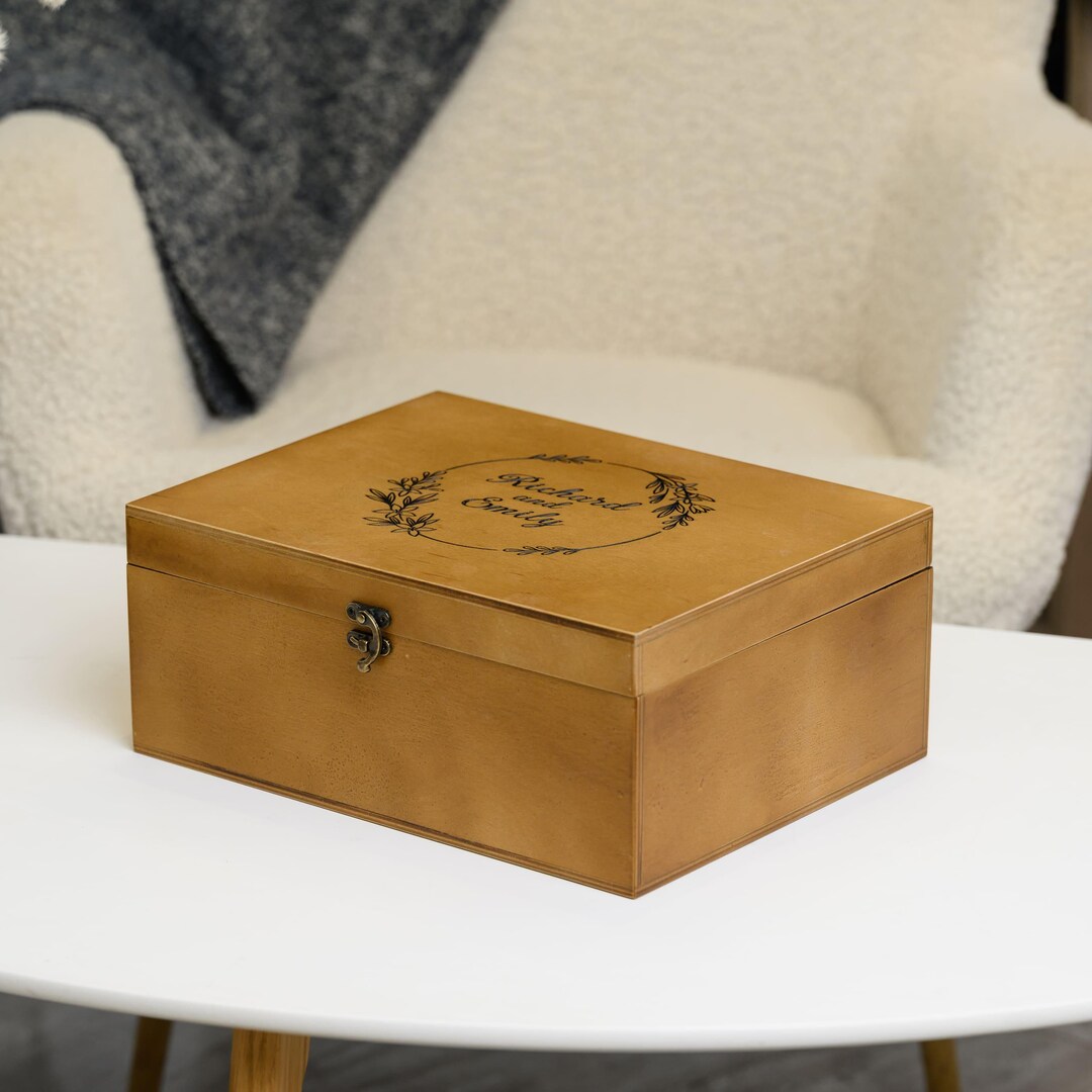 Engraved Wooden Memory Box: Personalized Wedding Keepsake - Etsy