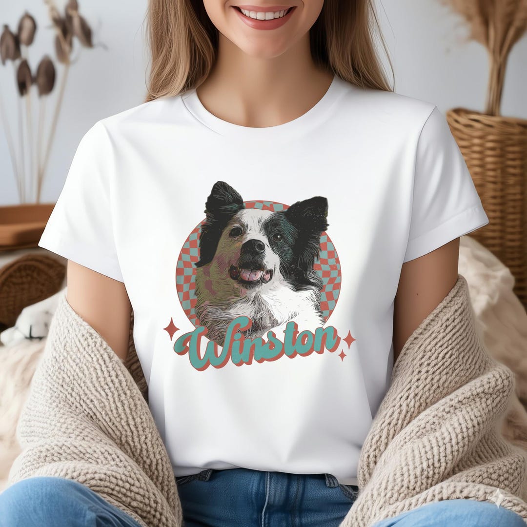 Custom Vintage Pet Unisex T-shirt, Pet Photo + Name Custom Personalized ...