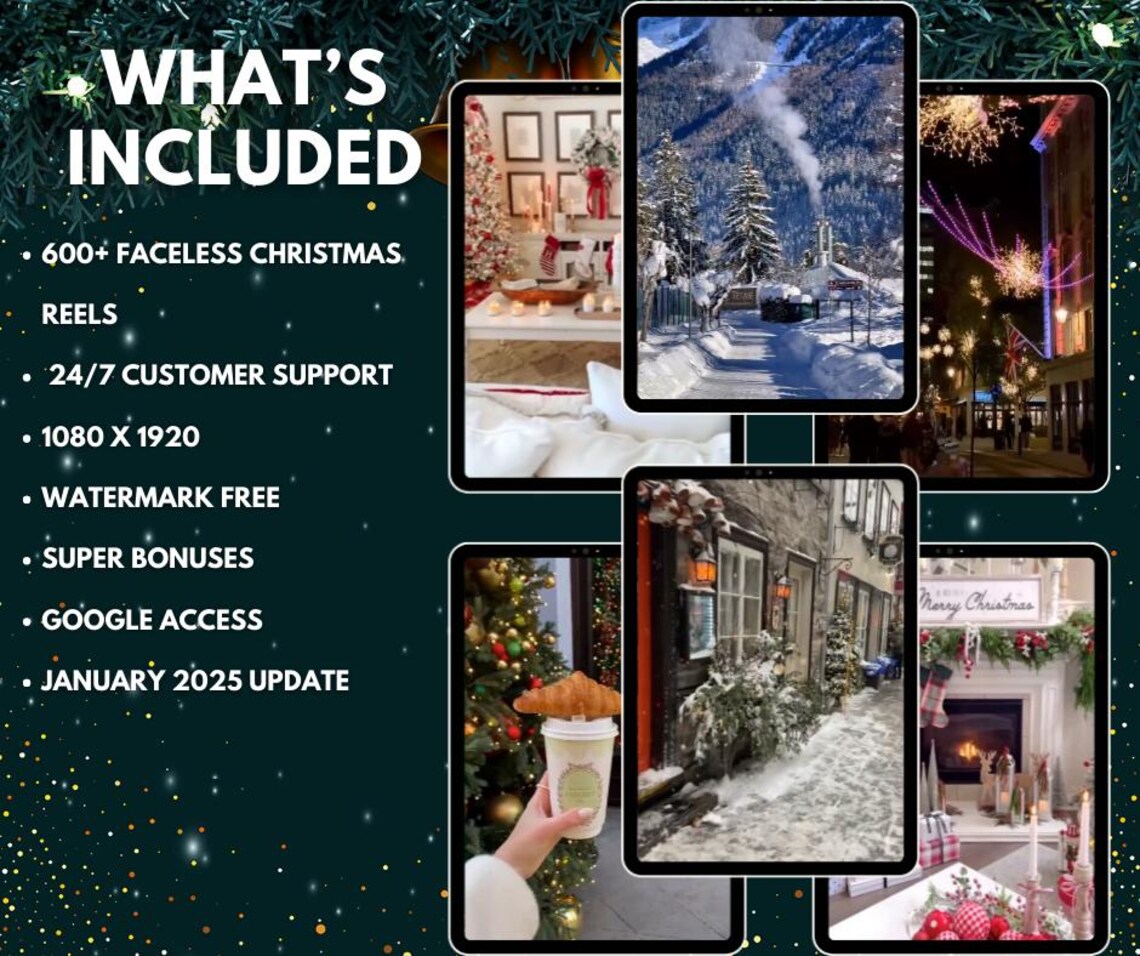 600+ Christmas Reels Video Bundle: HD 4K Faceless Holiday Clips - Etsy
