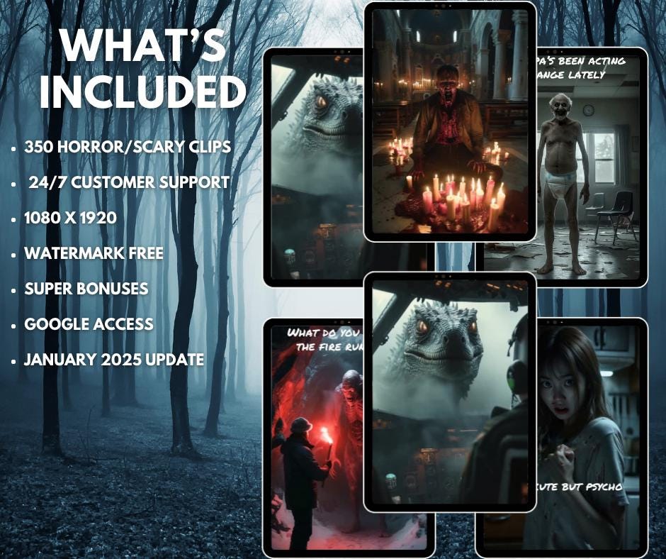 AI Horror Reels: 4K Scary Video Clips for Tiktok, Youtube, Instagram ...
