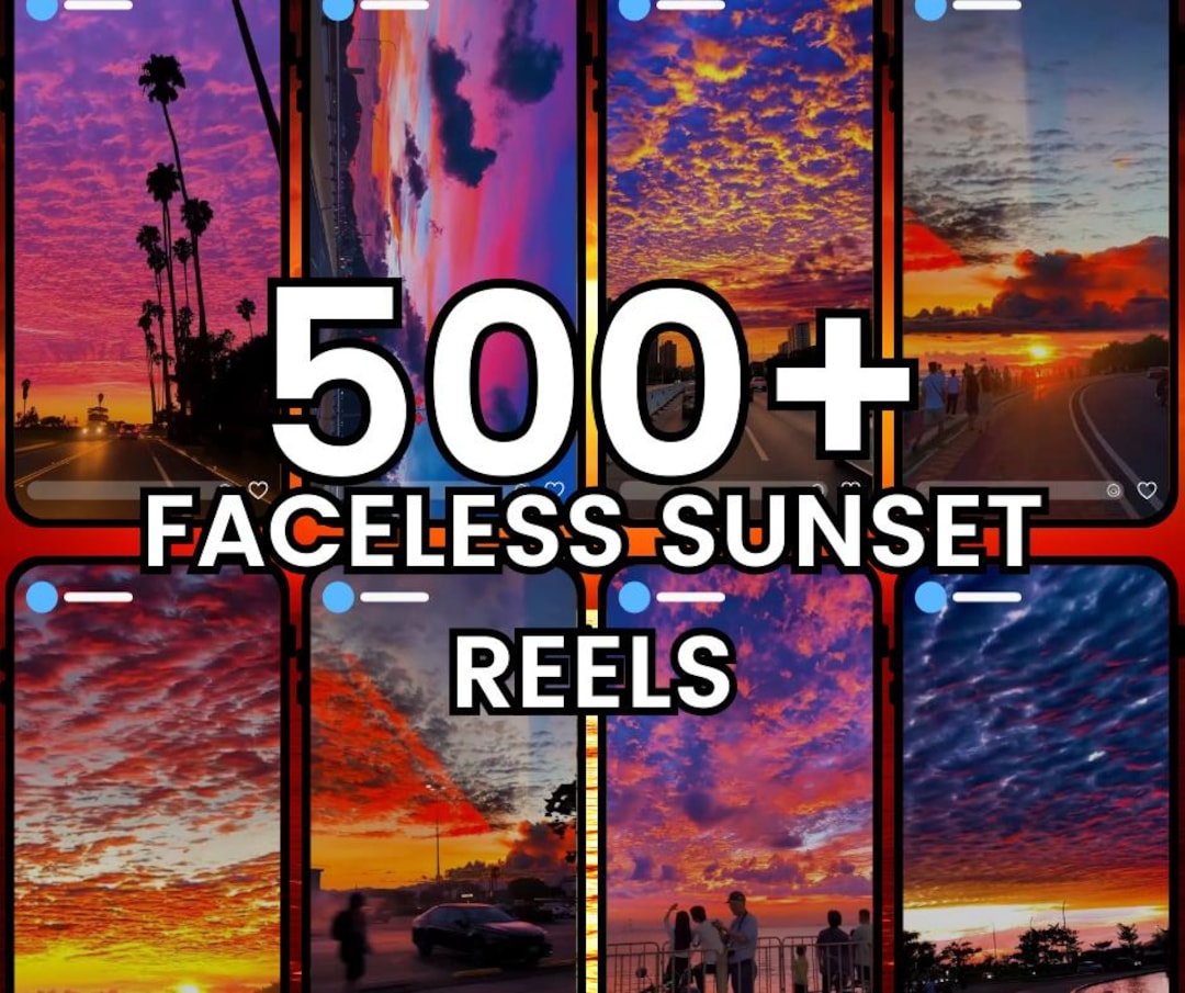 500 Faceless Sunset Reels Bundle | Viral Sunset Clip Templates ...