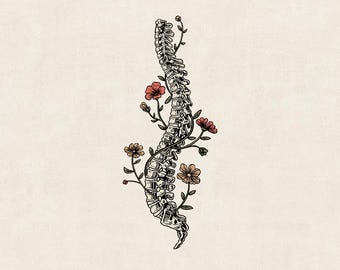 Spine Flowers Svg, Floral Spine Svg, Floral Spine, Spine Anatomy, Bone ...