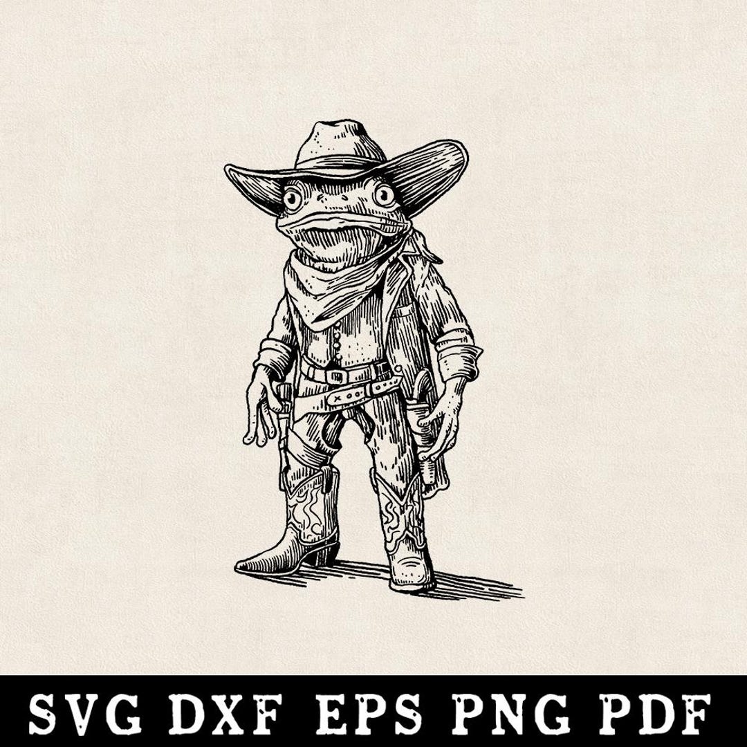 Frog Cowboy Svg, Western Cowboy Svg, Png. - Etsy