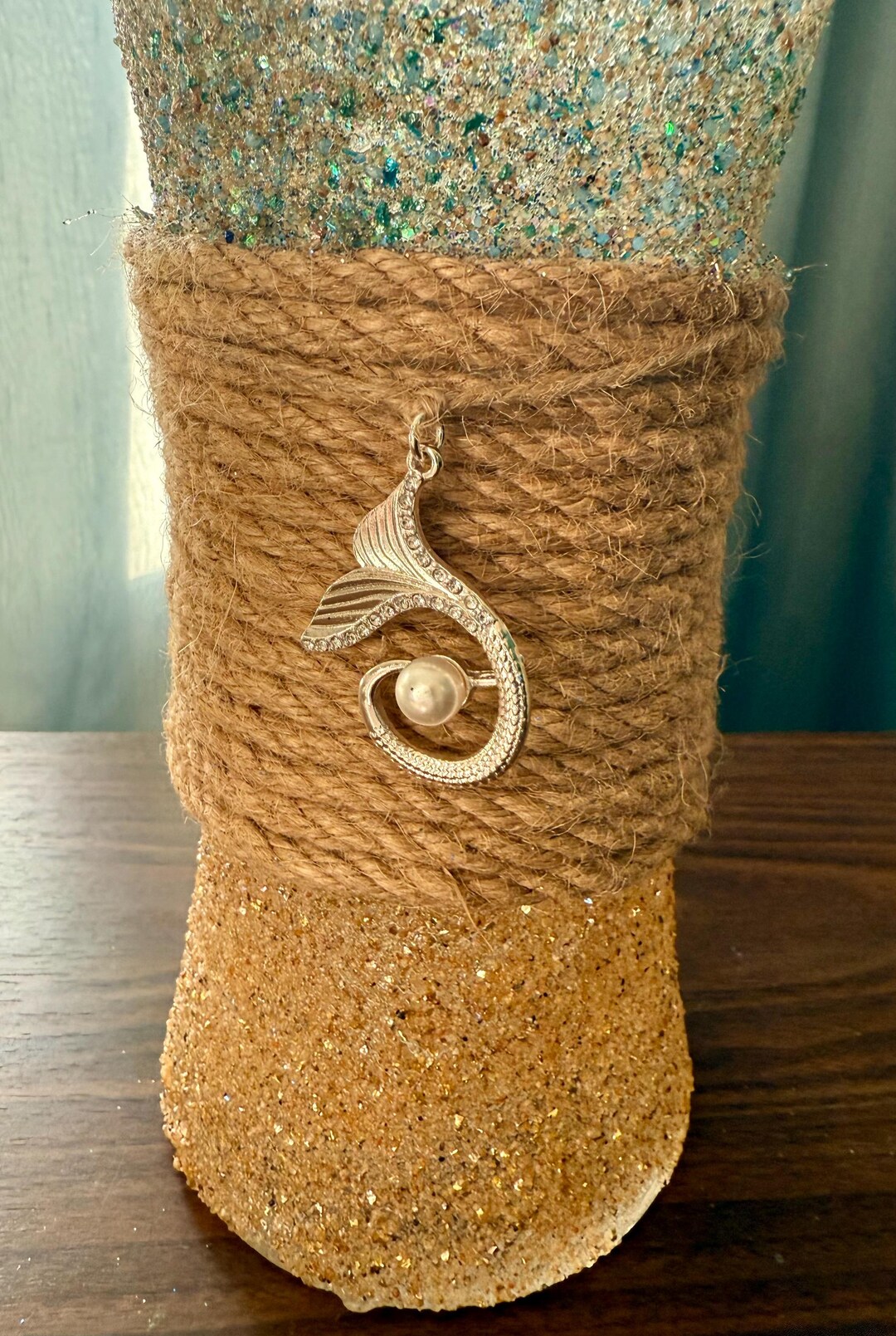 Handmade Mermaid Coastal Vase, Flower Vase, Bridal Floral Vase, Coastal ...