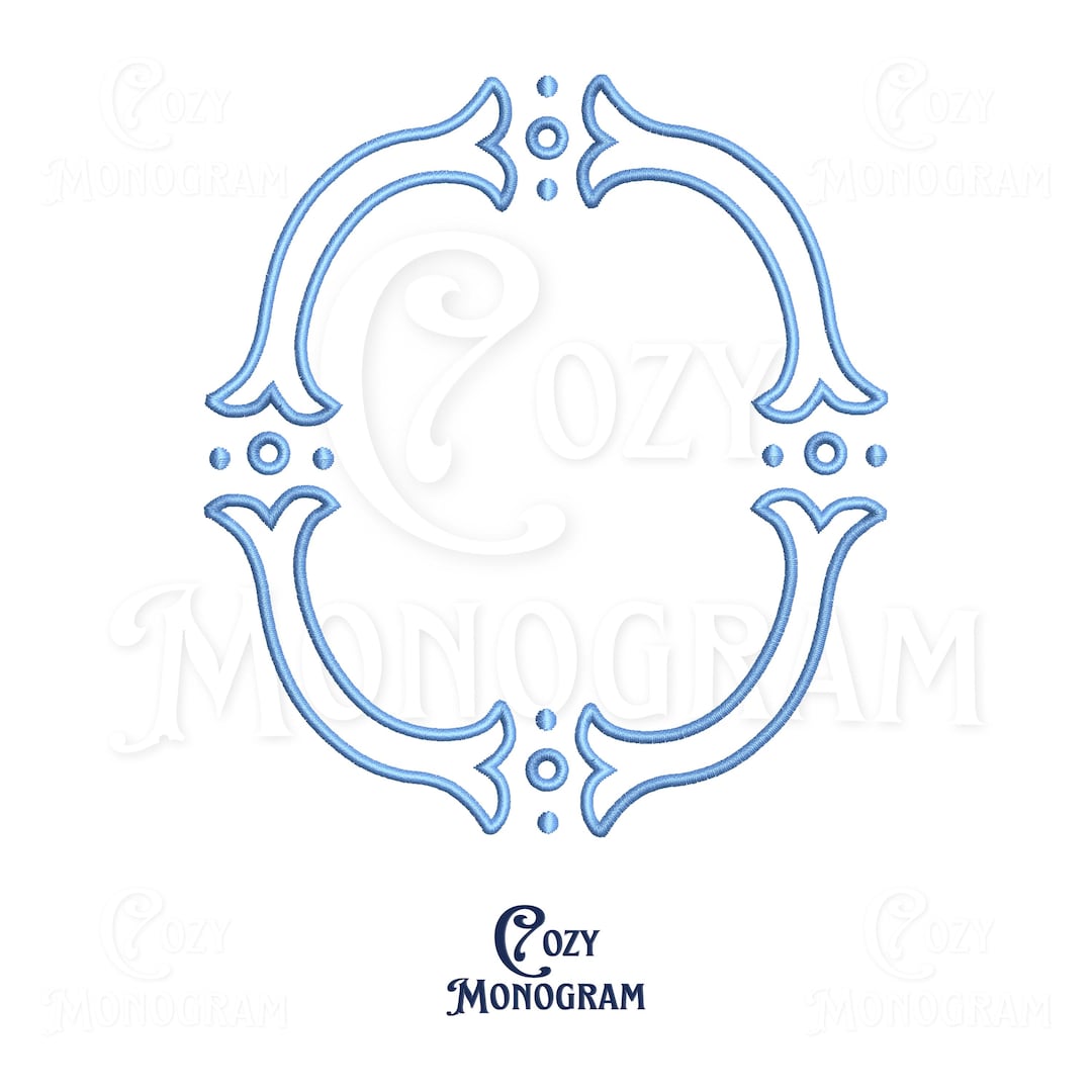 Applique Embroidery Crest Monogram Frame Design for Machine Embroidery ...