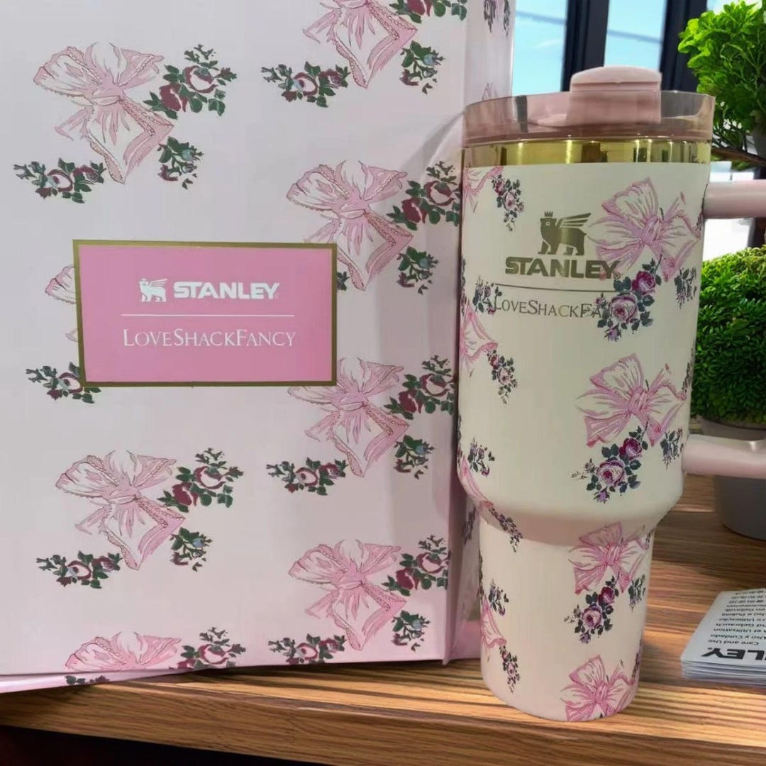 Custom Love shack fancy stanley, Pink Stanley Tumbler, Love Shack Fancy ...