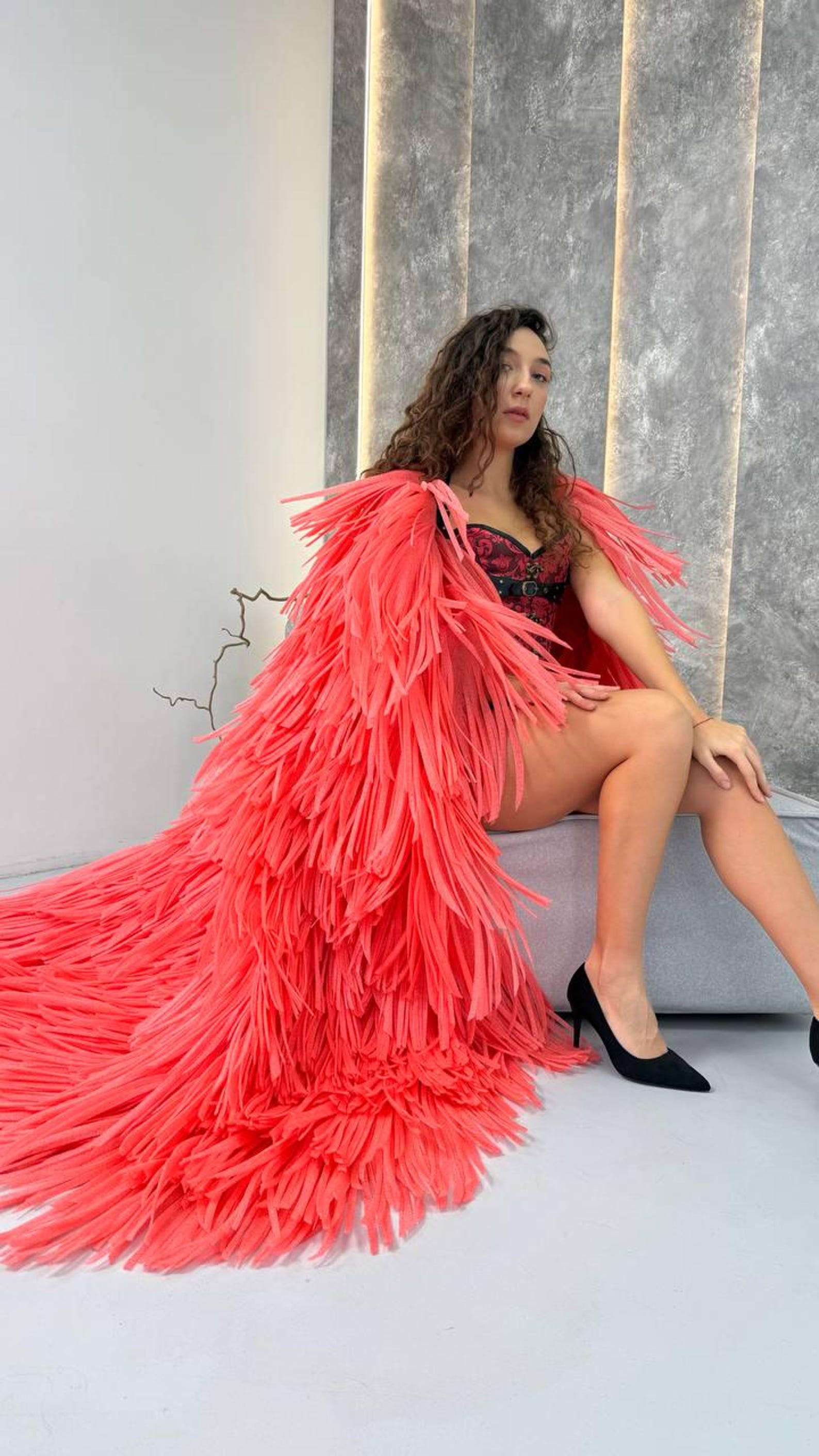 Coral Feather Cape Transformer for Photoshoot – Valentine’s Day ...