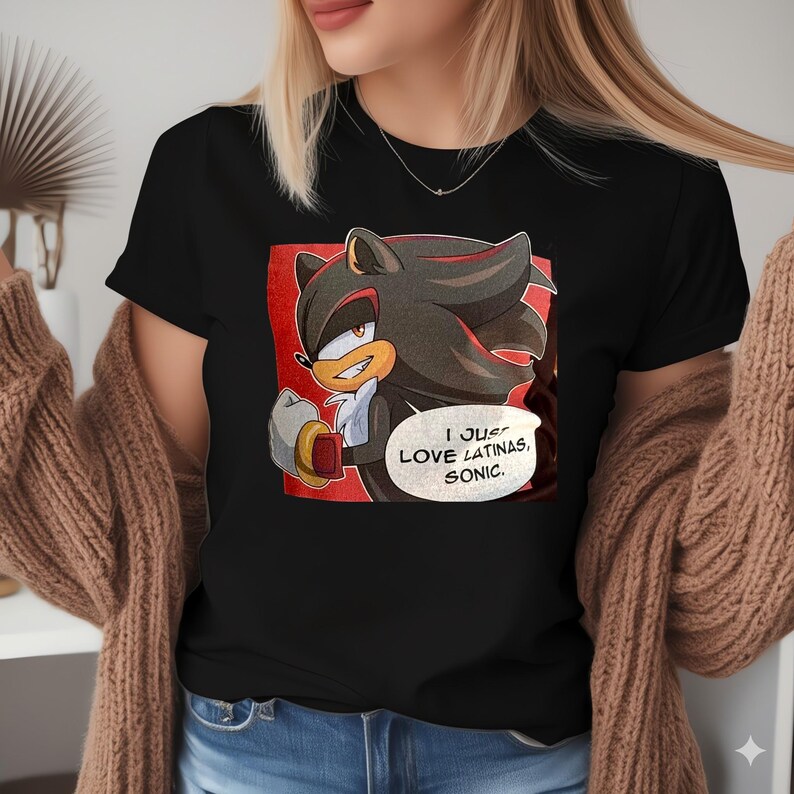 Shadow the Hedgehog "i Love Latinas" T-shirt - Etsy