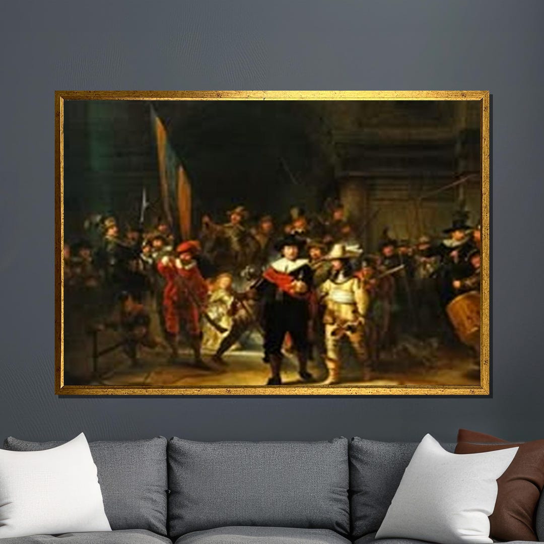 Rembrandt the Night Watch Canvas, Dutch Golden Age Masterpiece Print ...
