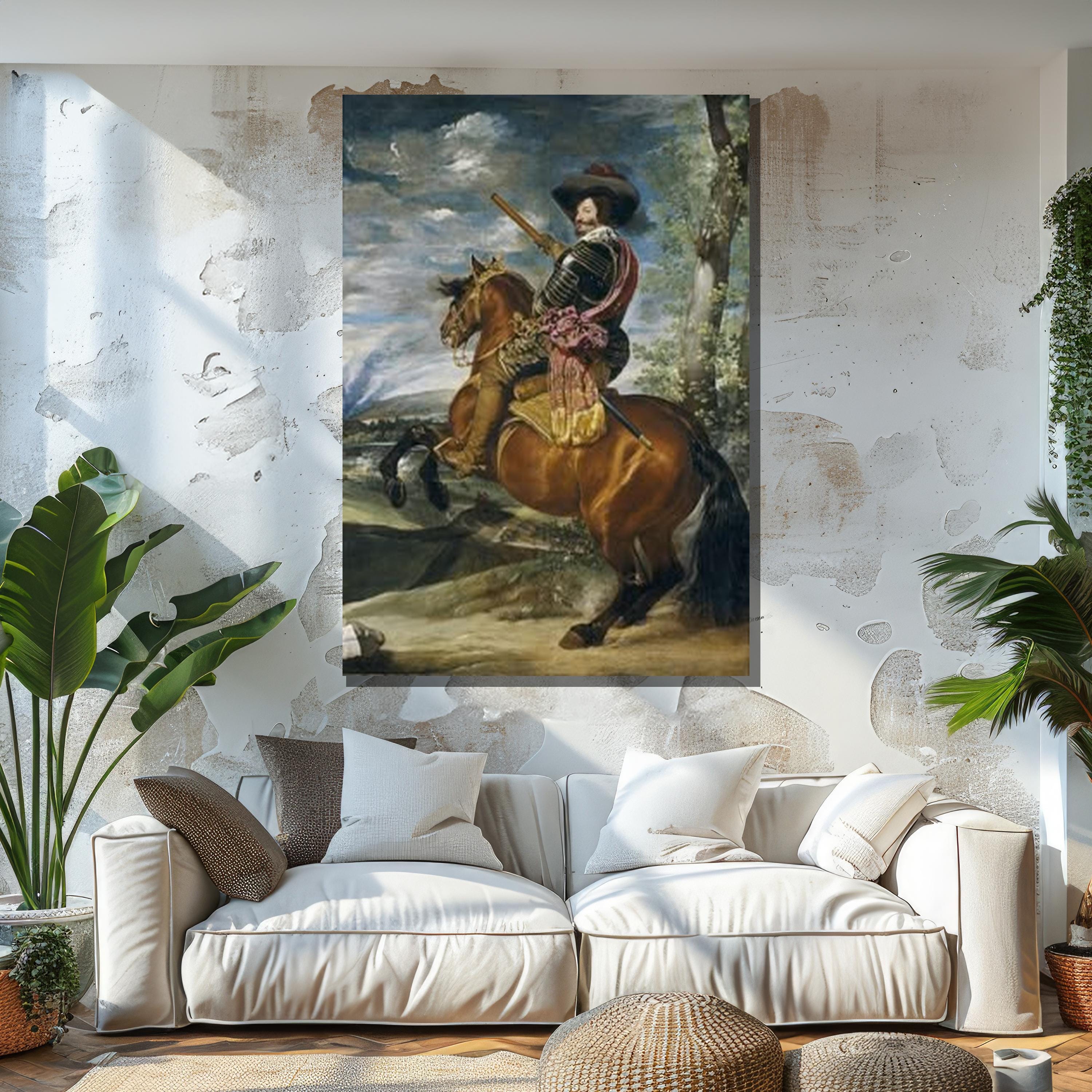 Equestrian Portrait Canvas: Spanish Baroque Nobleman on Horseback Art ...