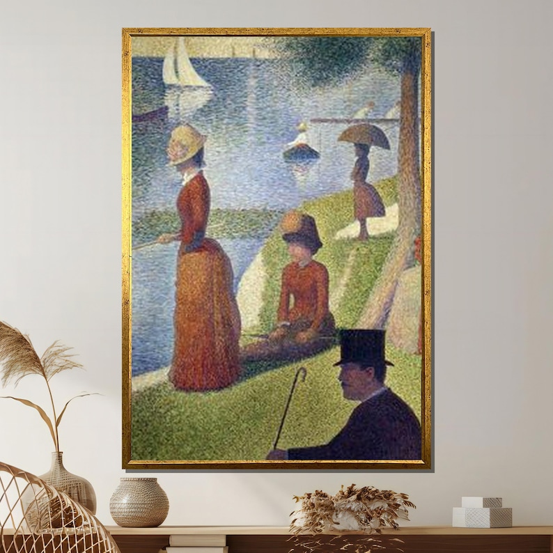 Georges Seurat Canvas, Pointillism River Scene Wall Art, Sunday ...