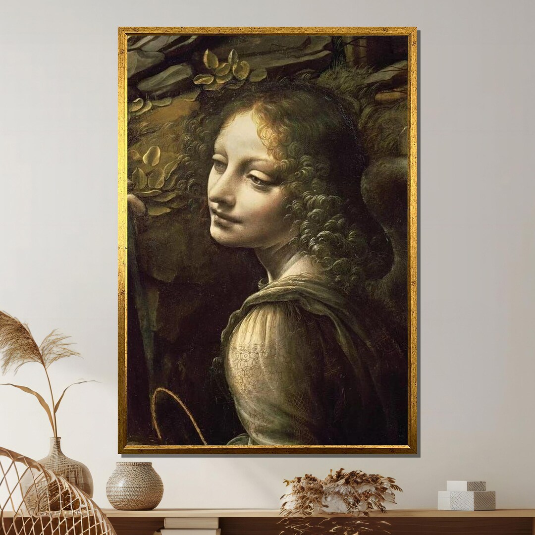 Leonardo Da Vinci Angel Canvas, Virgin of the Rocks Detail Print ...
