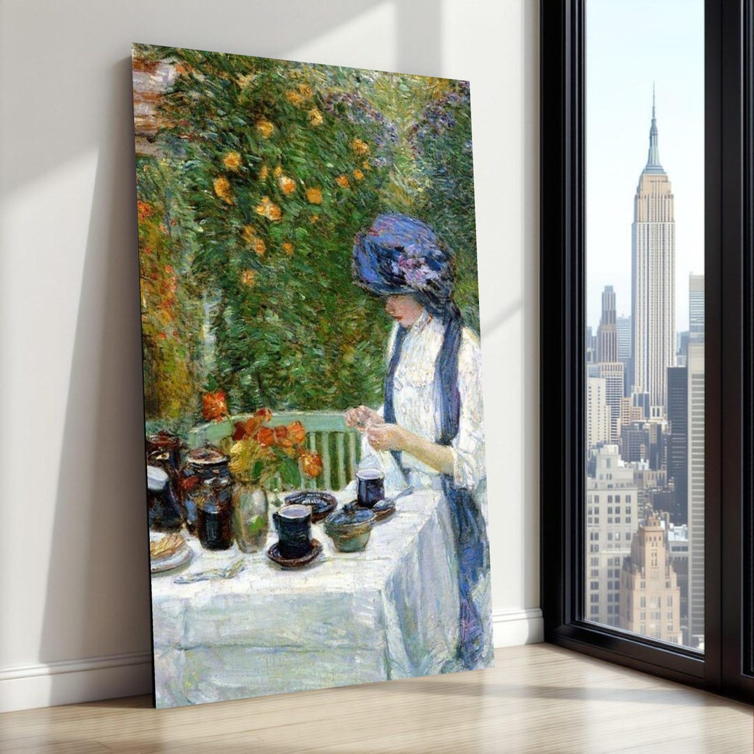 Monet Inspired Garden Tea Canvas, Impressionist Floral Wall Art - Etsy