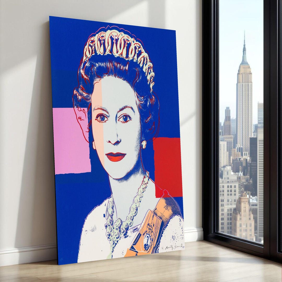 Pop Art Queen Portrait Canvas, Andy Warhol Style, Modern Royalty Wall ...