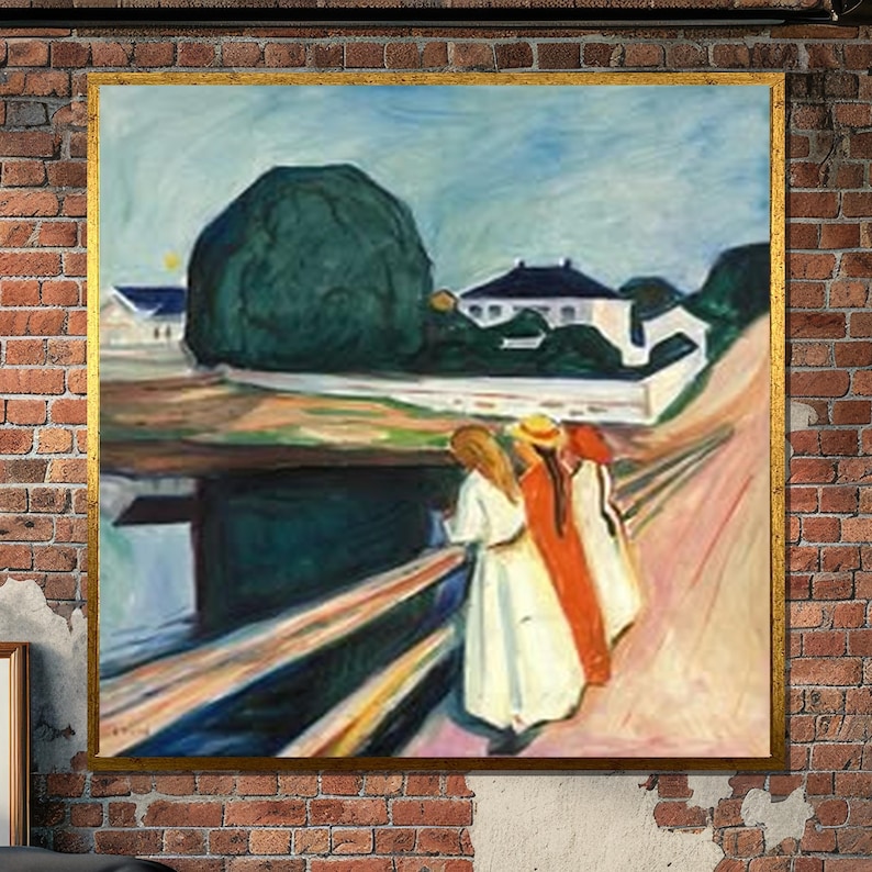 Edvard Munch 'women on Bridge' Canvas Print: Expressionist Village ...