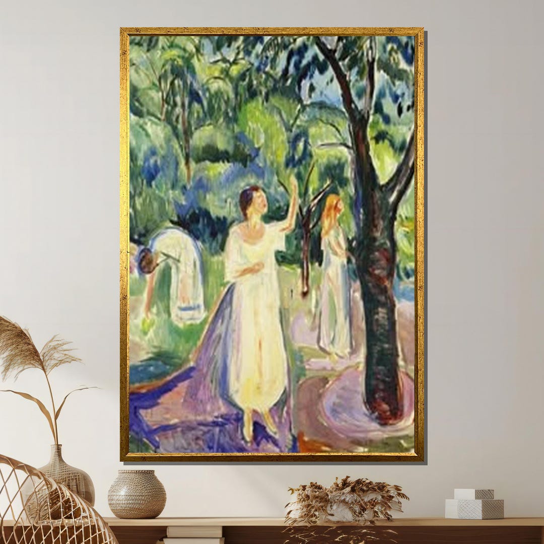 Edvard Munch Garden Scene Canvas, Women in Nature Wall Art ...