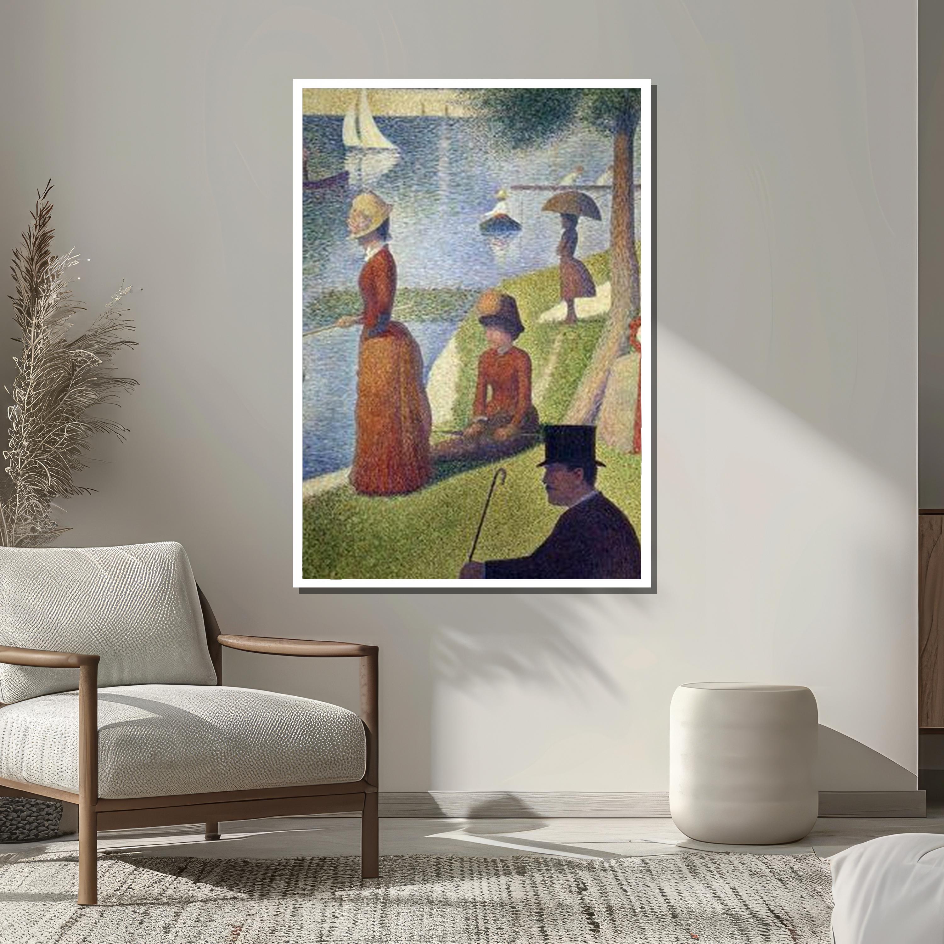 Georges Seurat Canvas, Pointillism River Scene Wall Art, Sunday ...