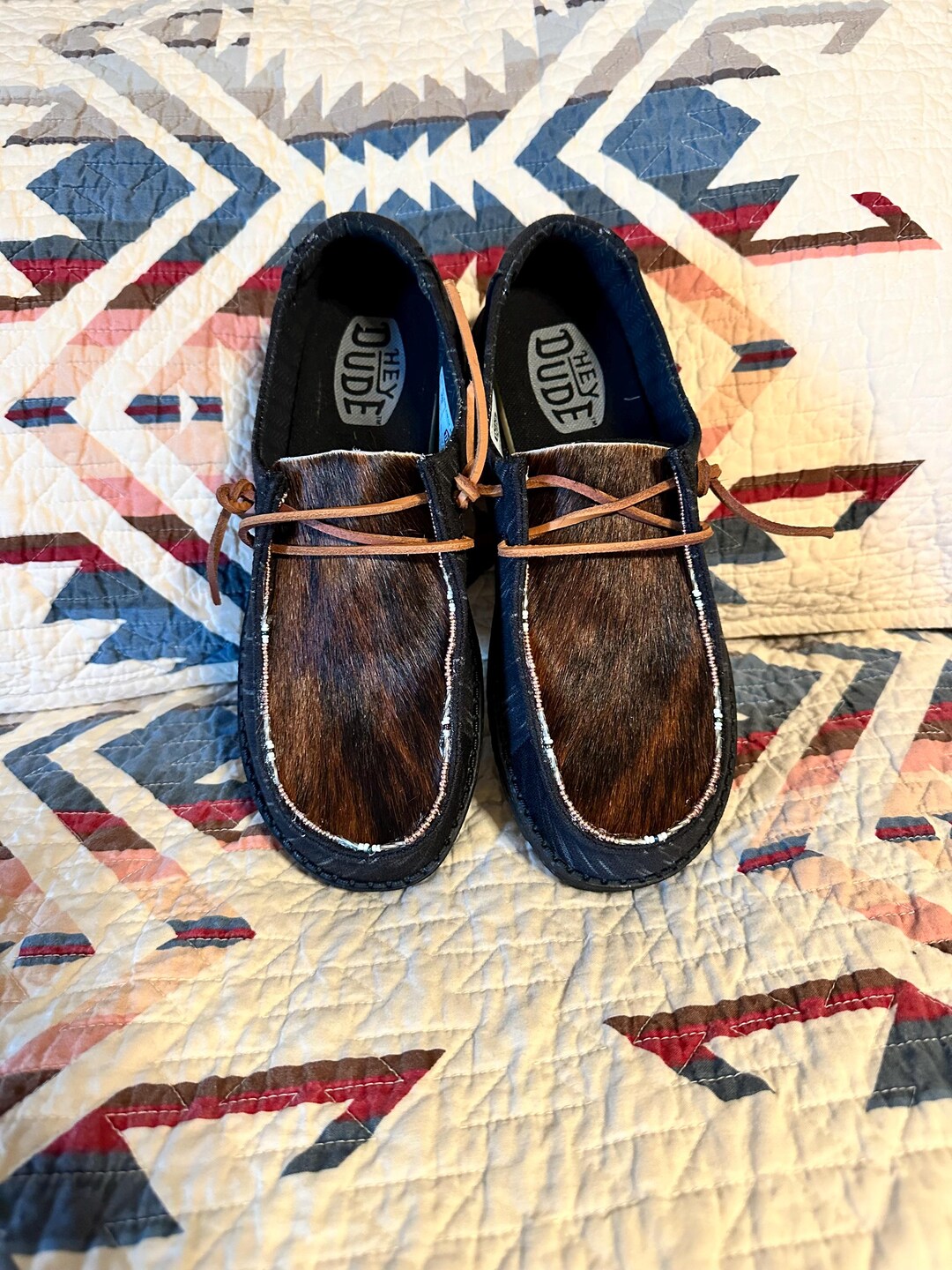 Custom Women's Hey Dude Shoes, Hair on Hide - Etsy