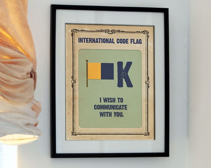 Letter K Vintage International Code Flag Buy 3 Get the 4th Free - Etsy
