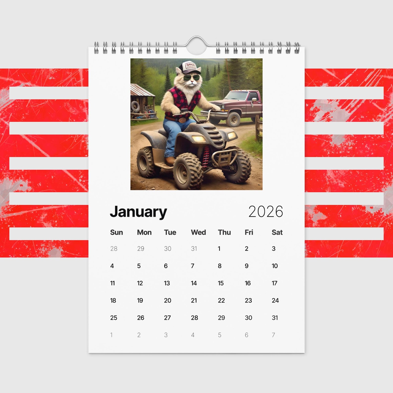 Redneck Cats 2026 Funny Wall Calendar – Hilarious Country Cat Life With ...