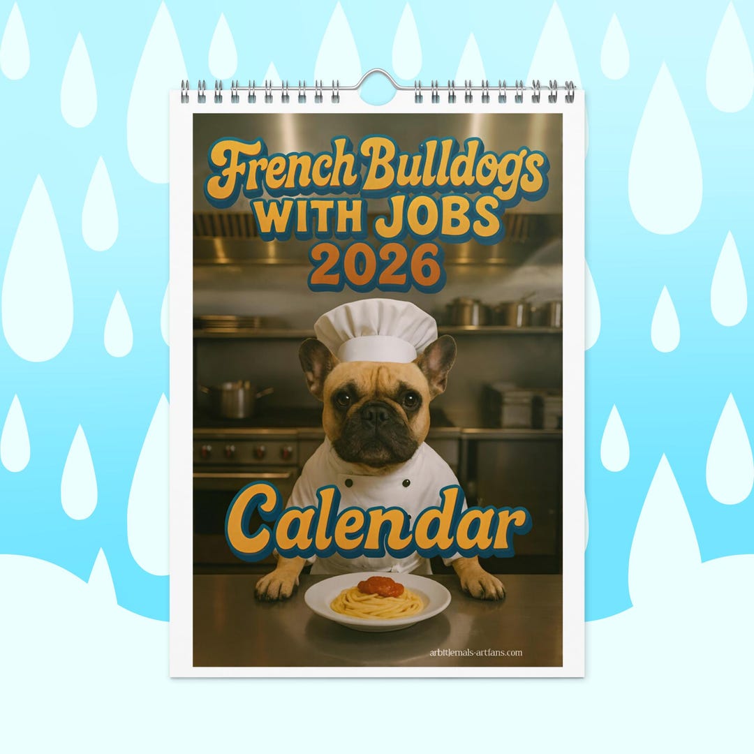 Funny French Bulldog Dogs With Jobs Calendar 2026 – French Bulldogs ...