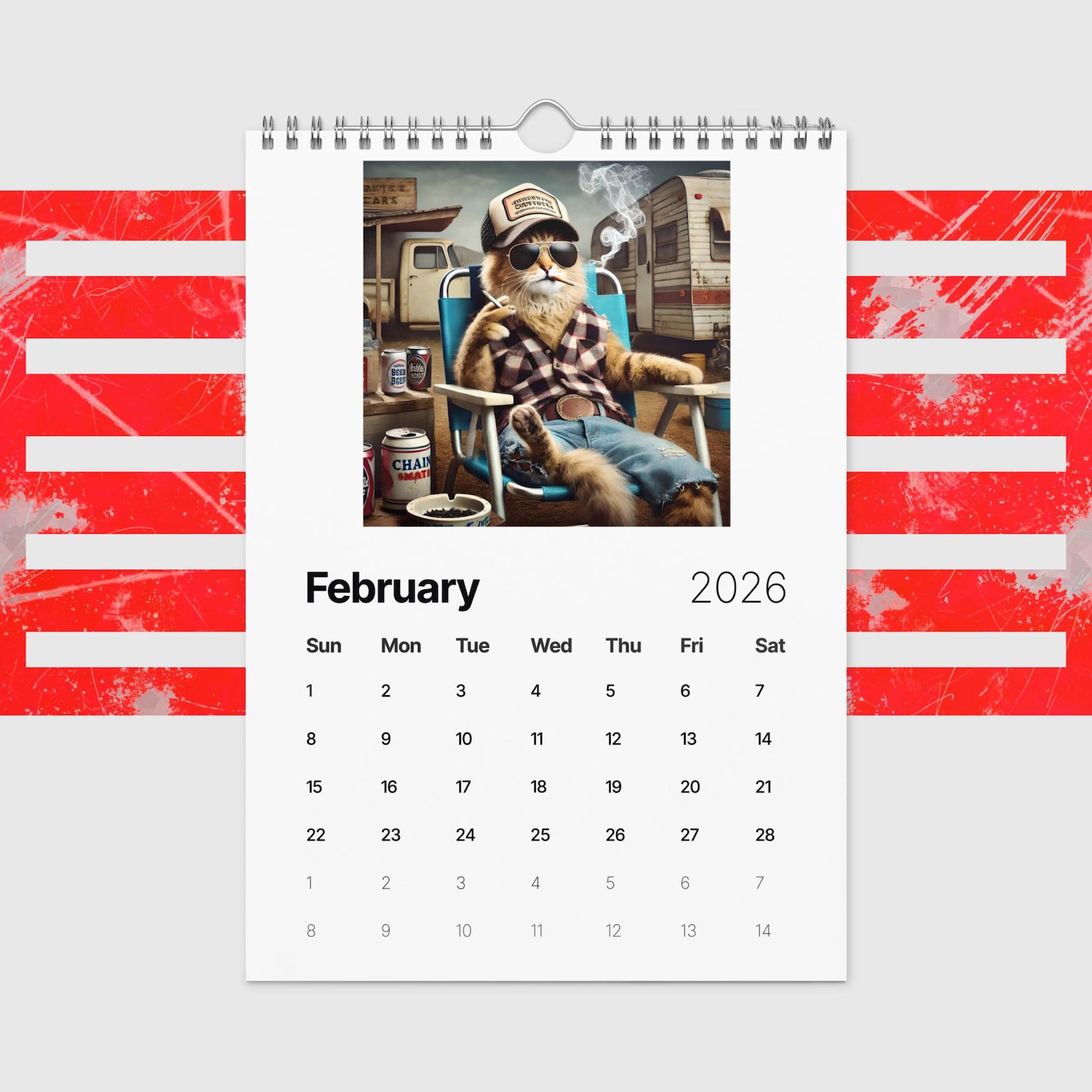 Redneck Cats 2026 Funny Wall Calendar – Hilarious Country Cat Life With ...