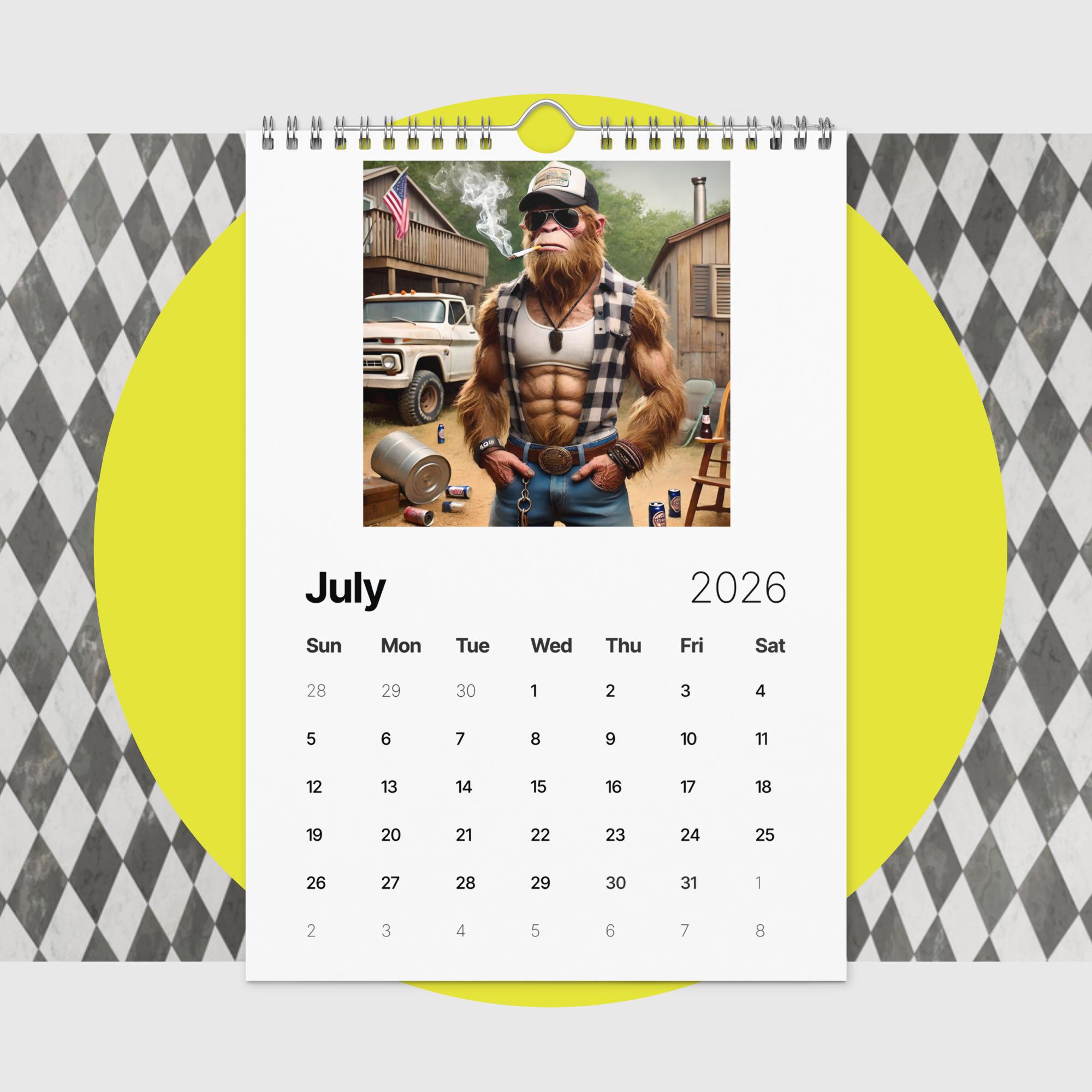 Redneck Bigfoot Life 2026: Funny Sasquatch Calendar of Hillbilly ...