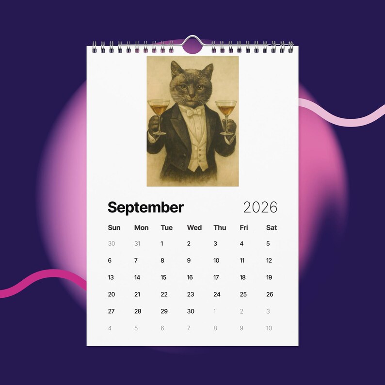2026 Victorian Horror Cat Calendar – Gothic Cats in Creepy Vintage ...