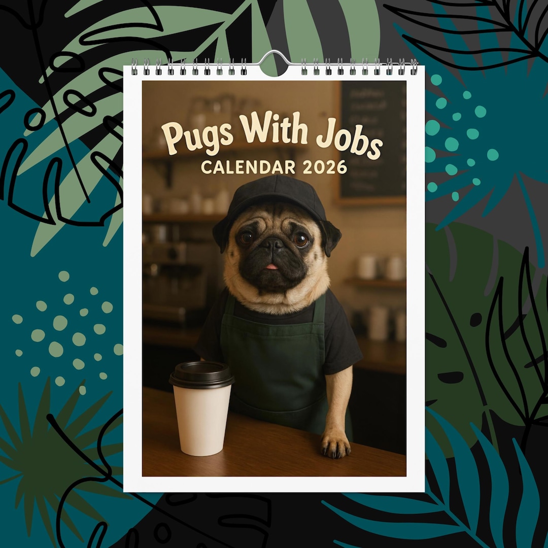 Funny Pug Dogs With Jobs Calendar 2026 – Pugs Dressed as Professionals ...