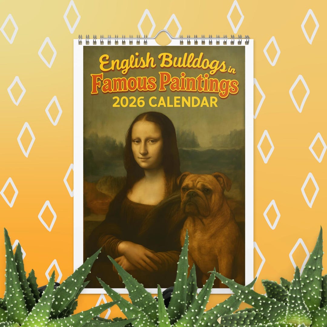 English Bulldog Art Calendar 2026 – Funny Dogs in Famous Paintings by ...