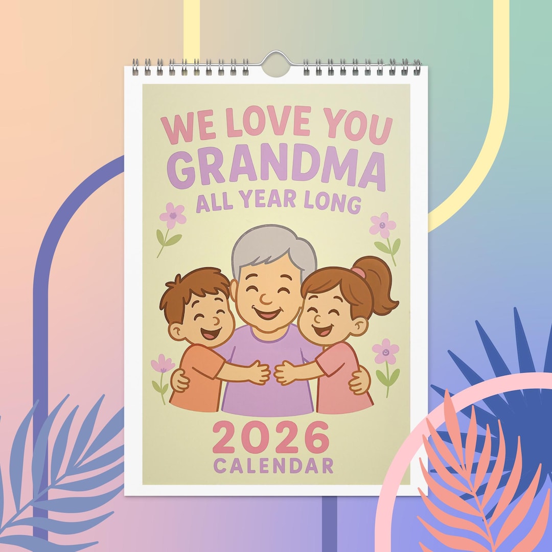 Funny Grandma Calendar 2026 – Cute & Punny Cartoon Gift From Grandkids ...