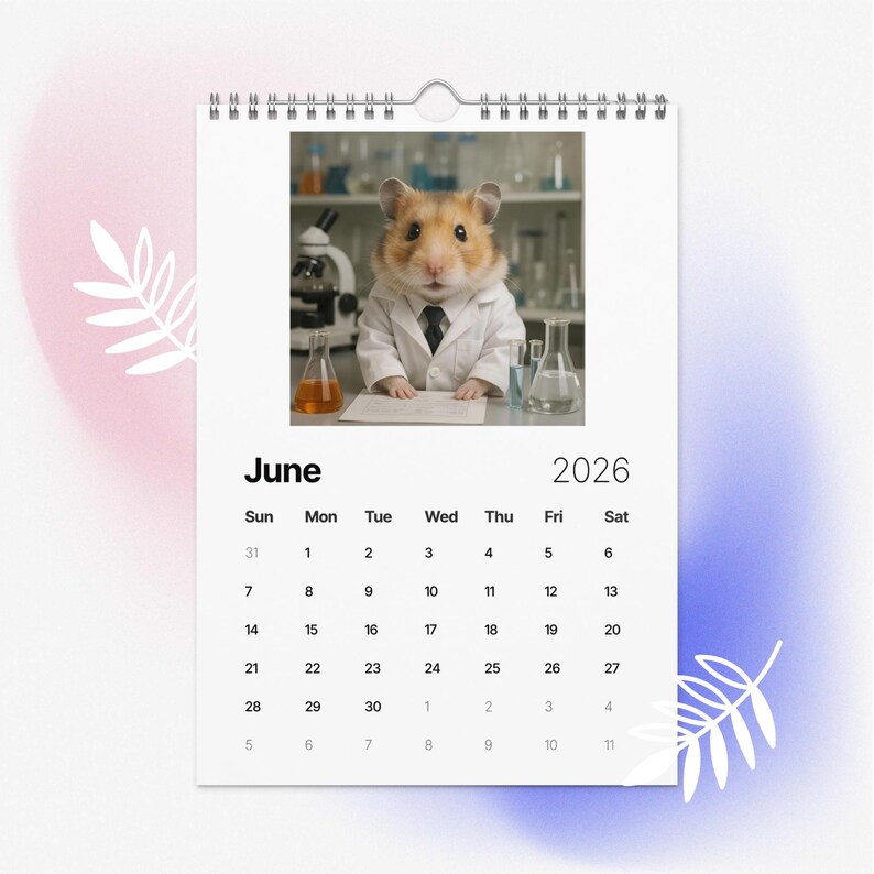 Hamsters With Jobs Calendar 2026 – Funny Hamster Gift for Hamster ...