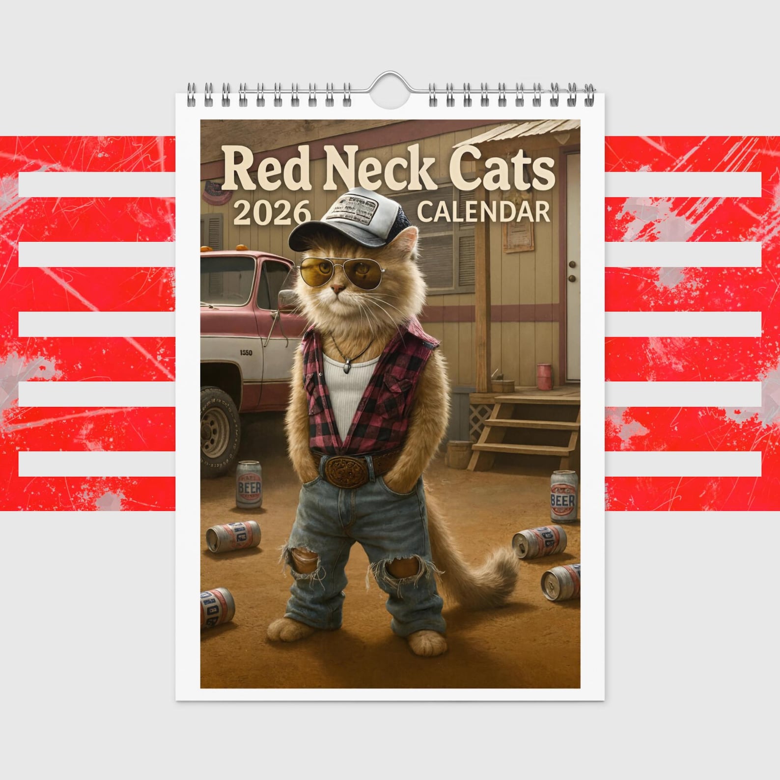 Redneck Cats 2026 Funny Wall Calendar – Hilarious Country Cat Life With ...