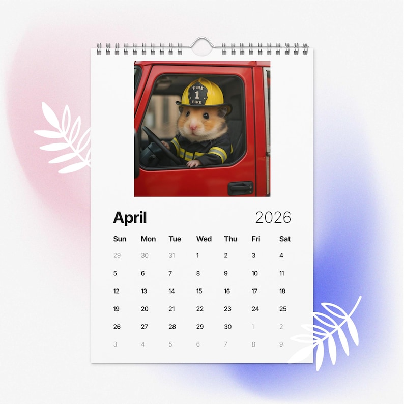 Hamsters With Jobs Calendar 2026 – Funny Hamster Gift for Hamster ...