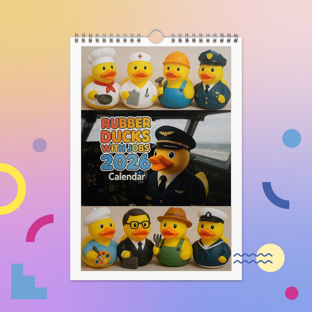 2026 Funny Rubber Duck Calendar – Ducks Dressed as Jobs, Professions ...