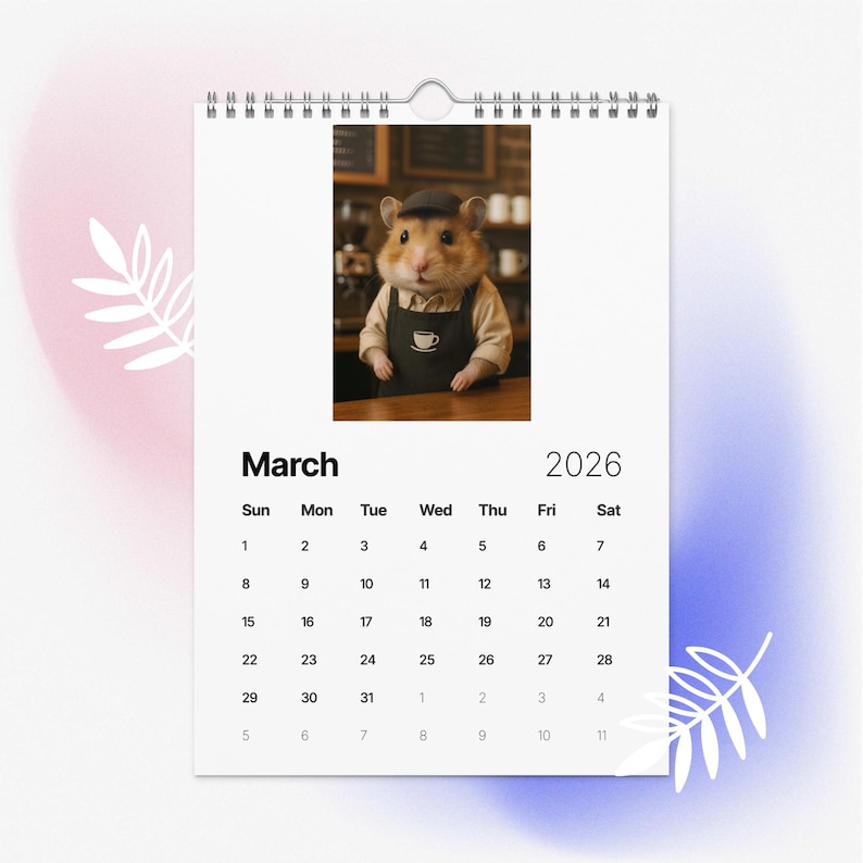 Hamsters With Jobs Calendar 2026 – Funny Hamster Gift for Hamster ...