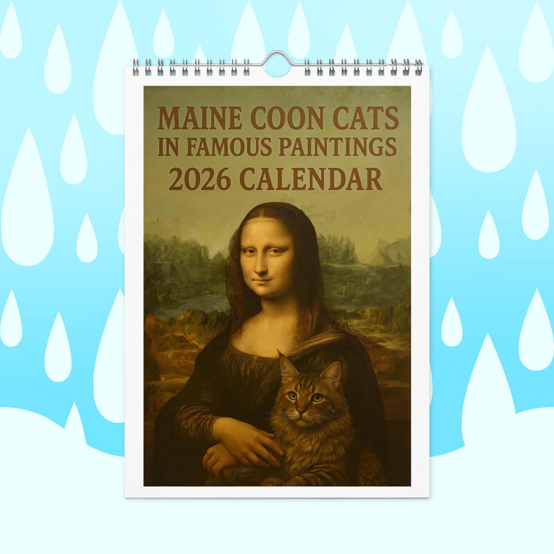 Main Coon Cats in Famous Paintings 2026 Calendar – Funny Cat Art ...