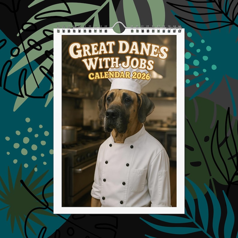 Funny Great Dane Dogs With Jobs Calendar 2026 – Great Danes Dressed as ...