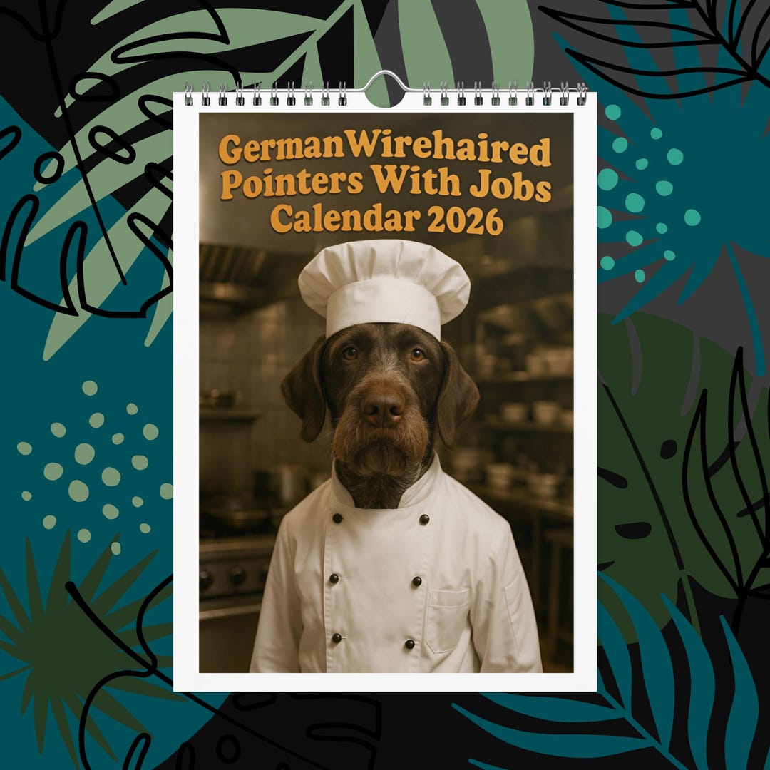 German Wirehaired Pointer Dogs With Jobs 2026 Funny Calendar, Gift for ...