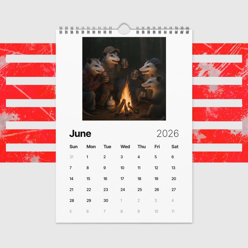 Redneck Opossums 2026 Calendar – Funny Hillbilly Possum Wall Calendar ...