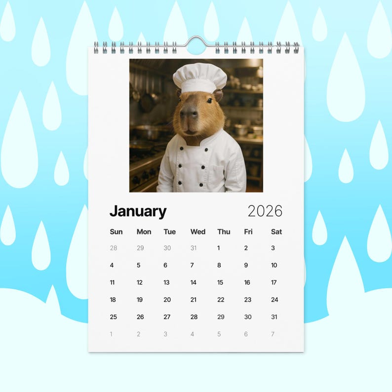 Capybaras With Jobs 2026 Wall Calendar –capybara Dressed as Doctors ...