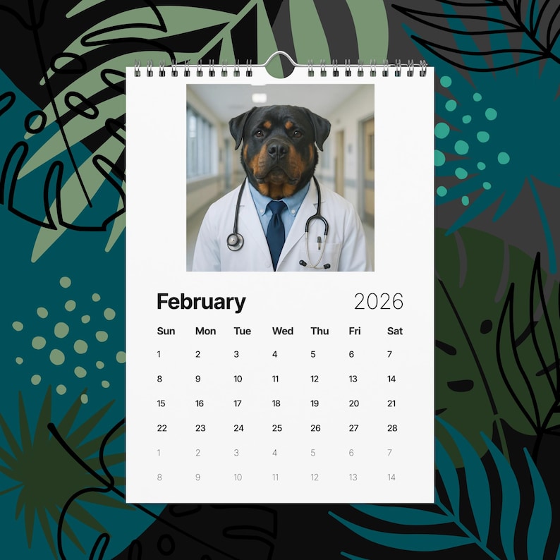 Funny Rottweiler Dogs With Jobs Calendar 2026 – Rottweilers Dressed as ...