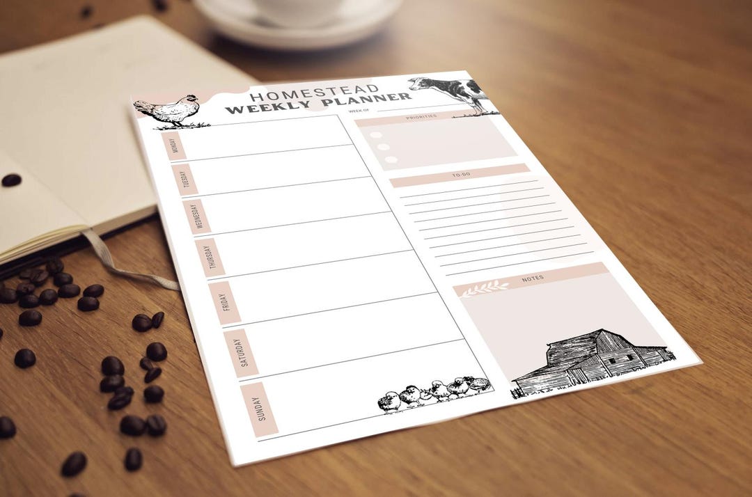 Homestead Weekly Planner Template, Digital Planner, Weekly Digital ...