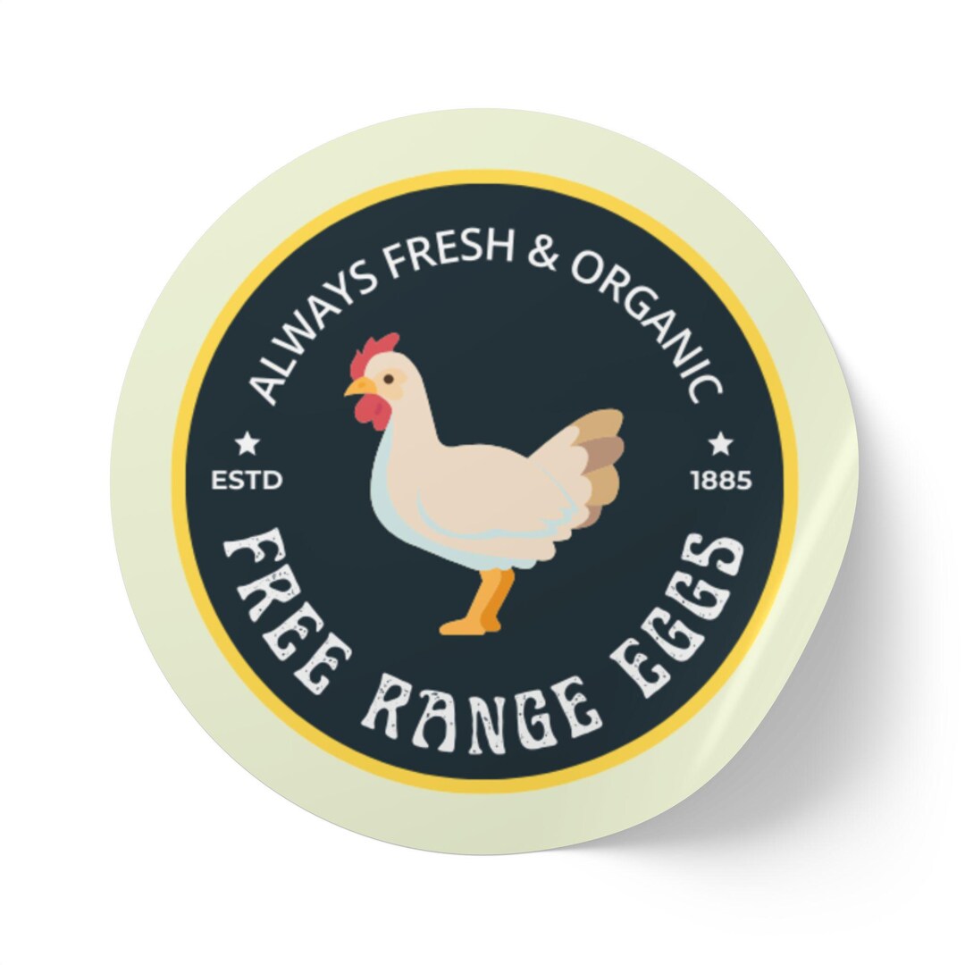 Organic Egg Carton Stickers, Farm Stand Produce Labels, Round Sticker ...