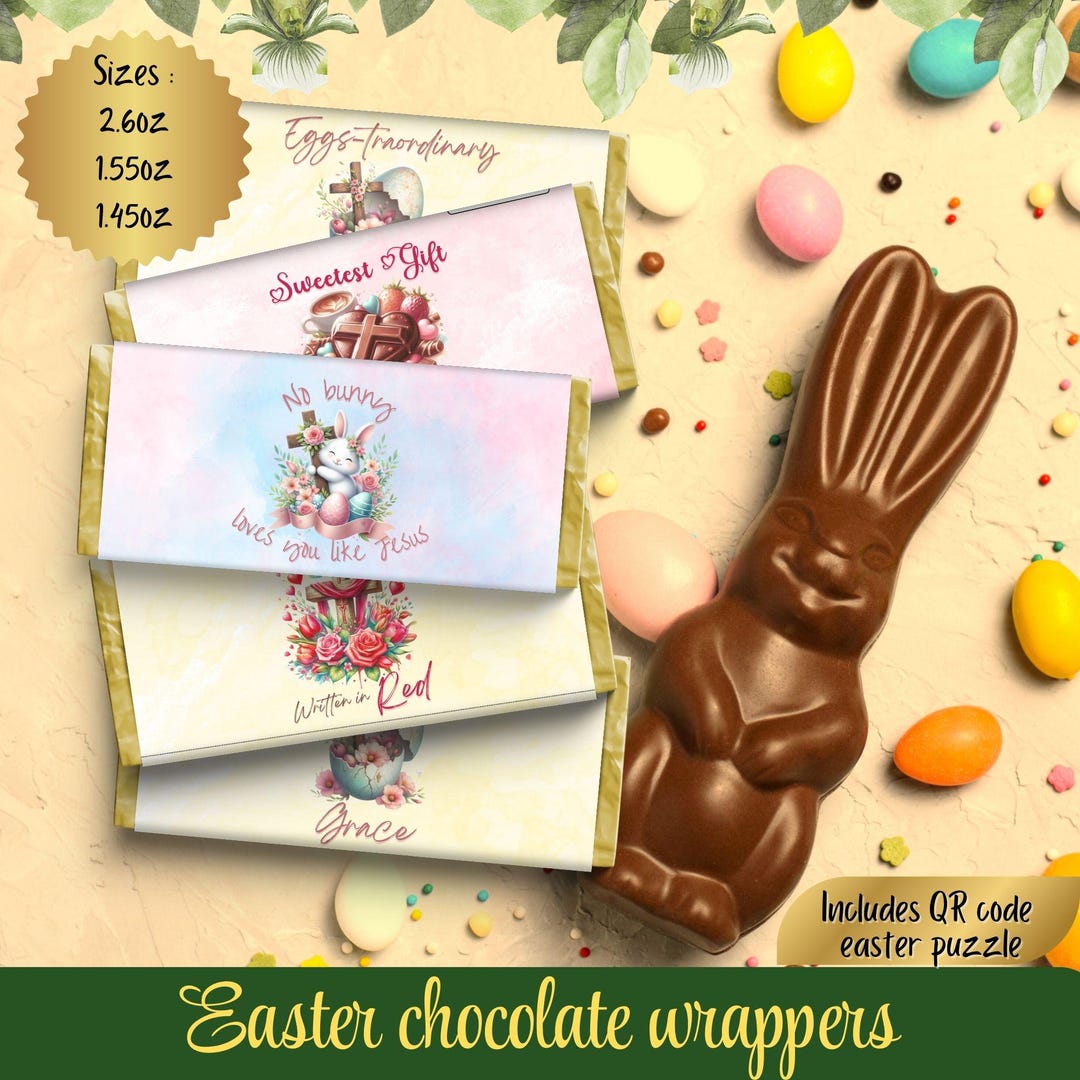 Easter Candy Wrappers, Easter Printable Chocolate Gifts, Religious ...