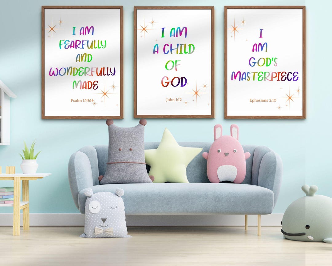 Scripture Nursery Wall Art, Christian Home Decor, Bible Memory Verse ...