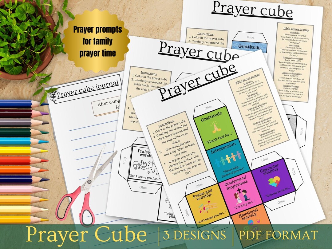 Printable Prayer Cube, Christian Games, Christian Prayer Tool for Daily ...