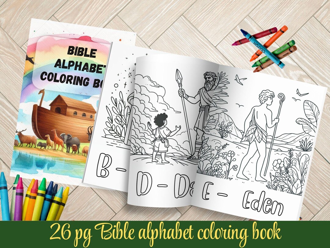 Bible Alphabet Coloring Book for Kids, Christian Educational Activity ...