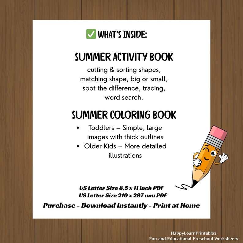 Summer Activity Book for Kids – Printable Busy Book, Fun Summer ...